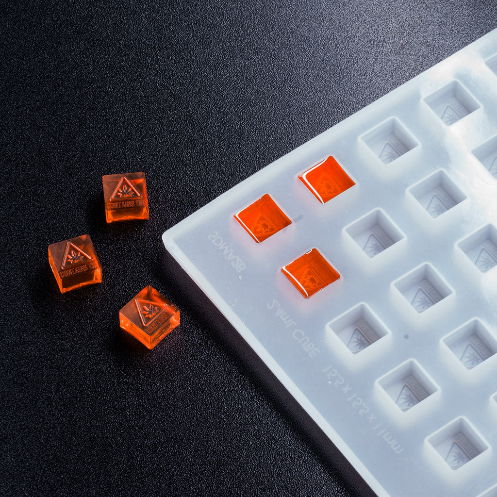 2.41mL Square Candy Injection Silicone Mold - MA, ME, RI, VT THC Symbo