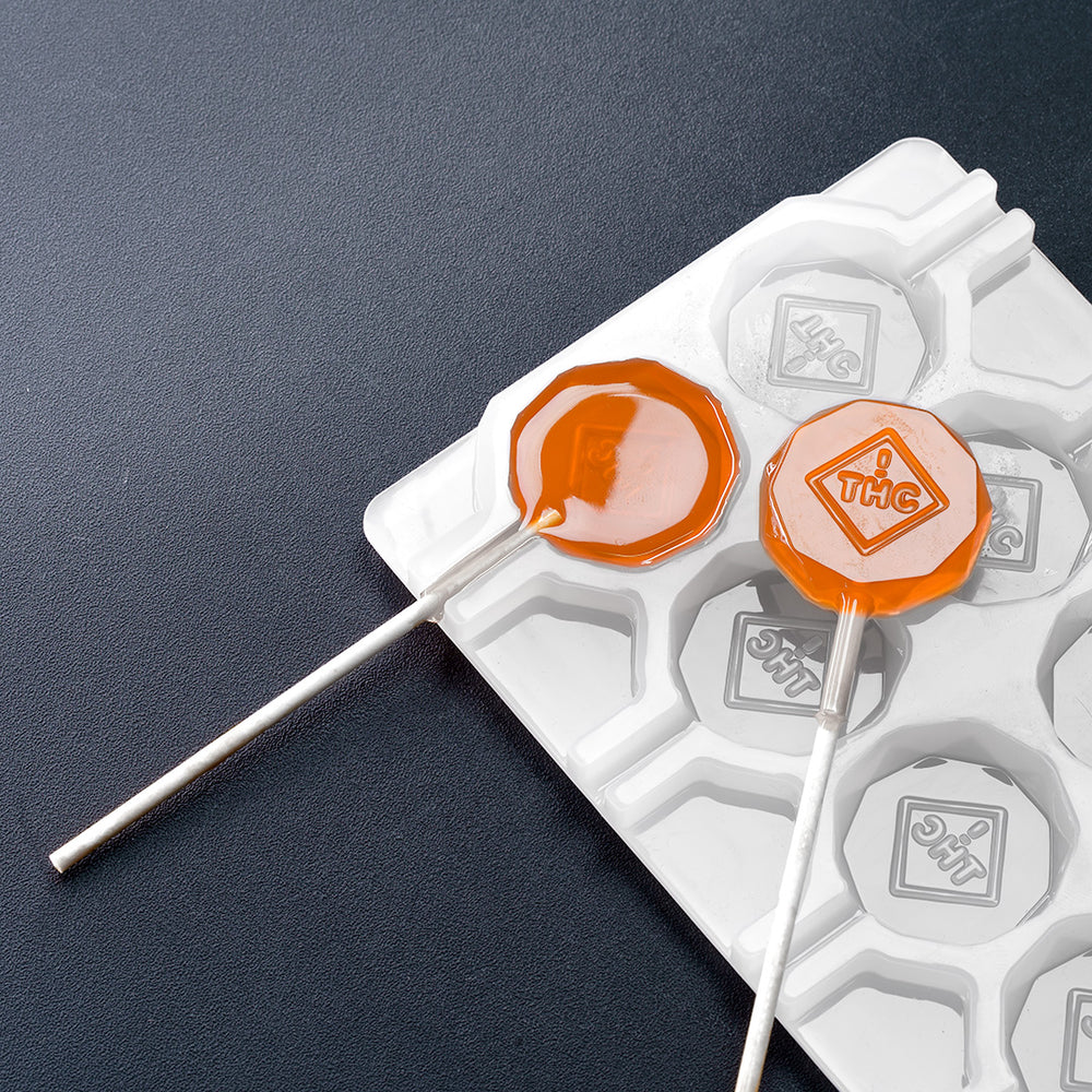 Lollipop Candy Depositor Mold - CO, FL, NM, OH THC Symbol - 14 cavitie ...